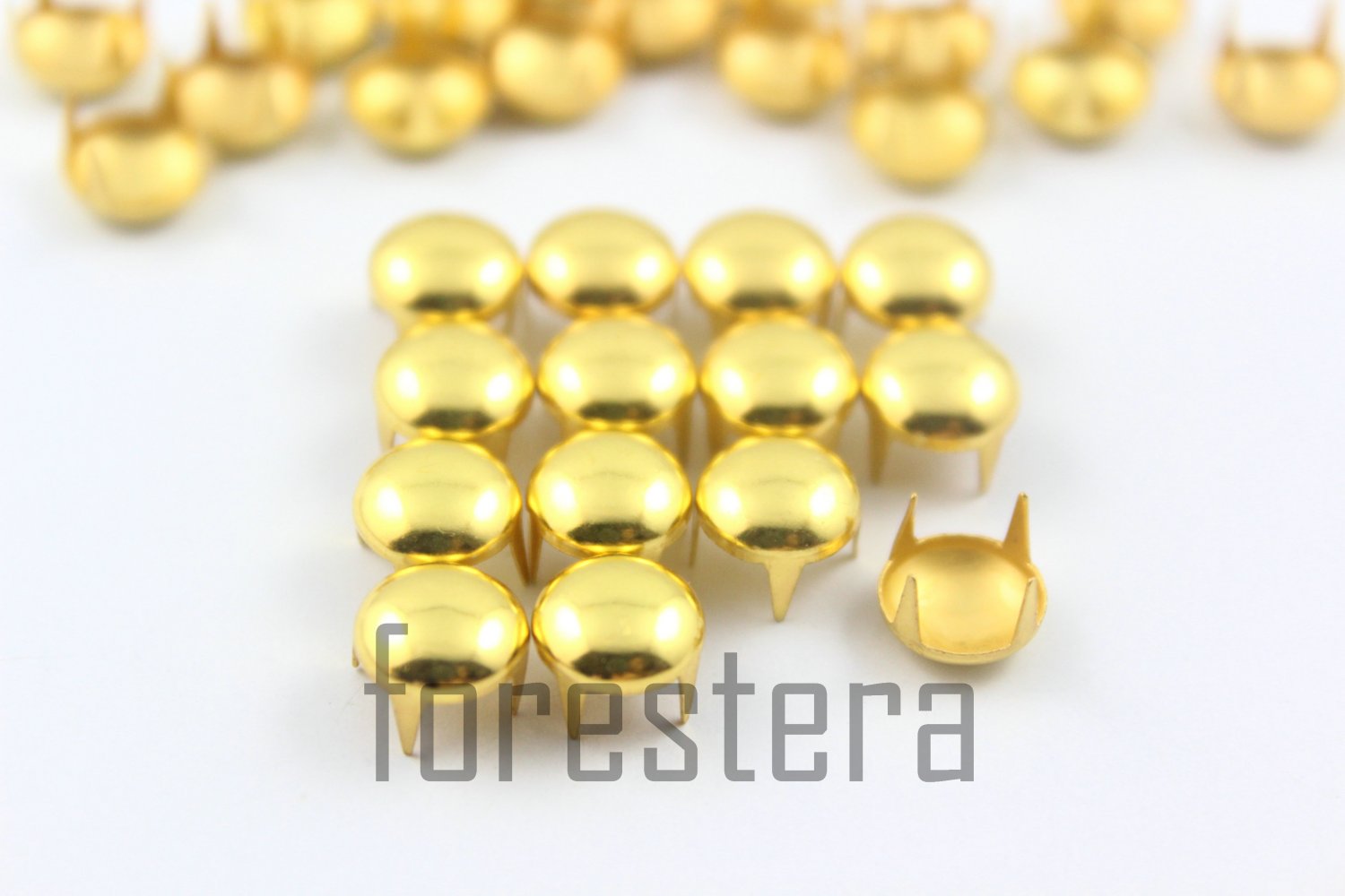 100 8mm Gold Round Studs DIY Studs Metal Studs Craft Studs Spike (JR08)