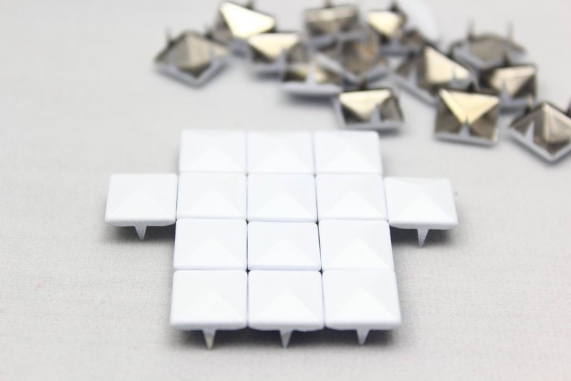 100 10mm White Pyramid Studs DIY Studs Metal Studs Craft Studs Spike （C ...