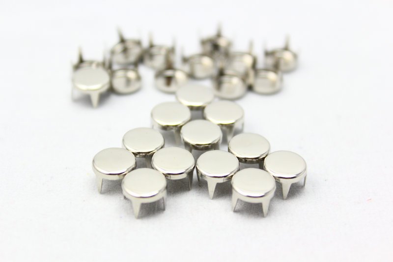 100 8mm Silver Flat Round Studs DIY Studs Metal Studs Craft Studs Spike ...