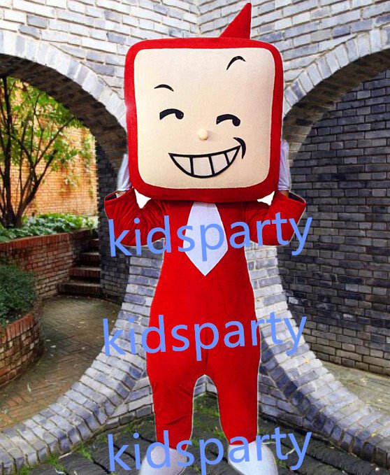 New red television mascot costume Fancy Dress Halloween party costume ...