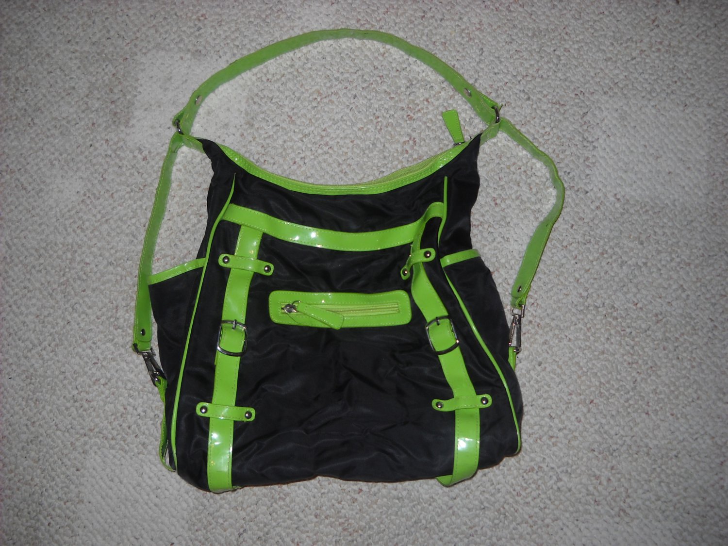 RARE! Black and green industrial goth cybergoth raver purse