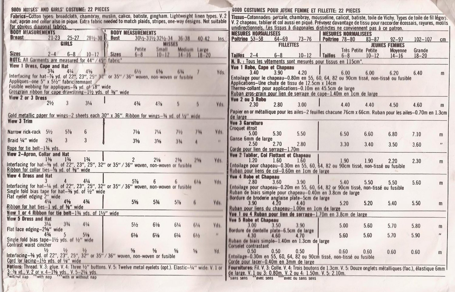 Simplicity 9809 Adult Witch Prarie Dress Cap Belt Girls Pilgrim Angel ...