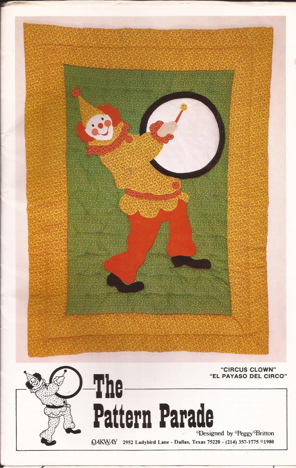Pattern Parade Circus Clown Drum Quilt UNCUT