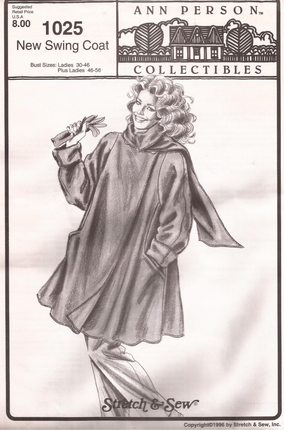 Ann Person Collectibles 1025 (1996) Swing Coat Pattern UNCUT