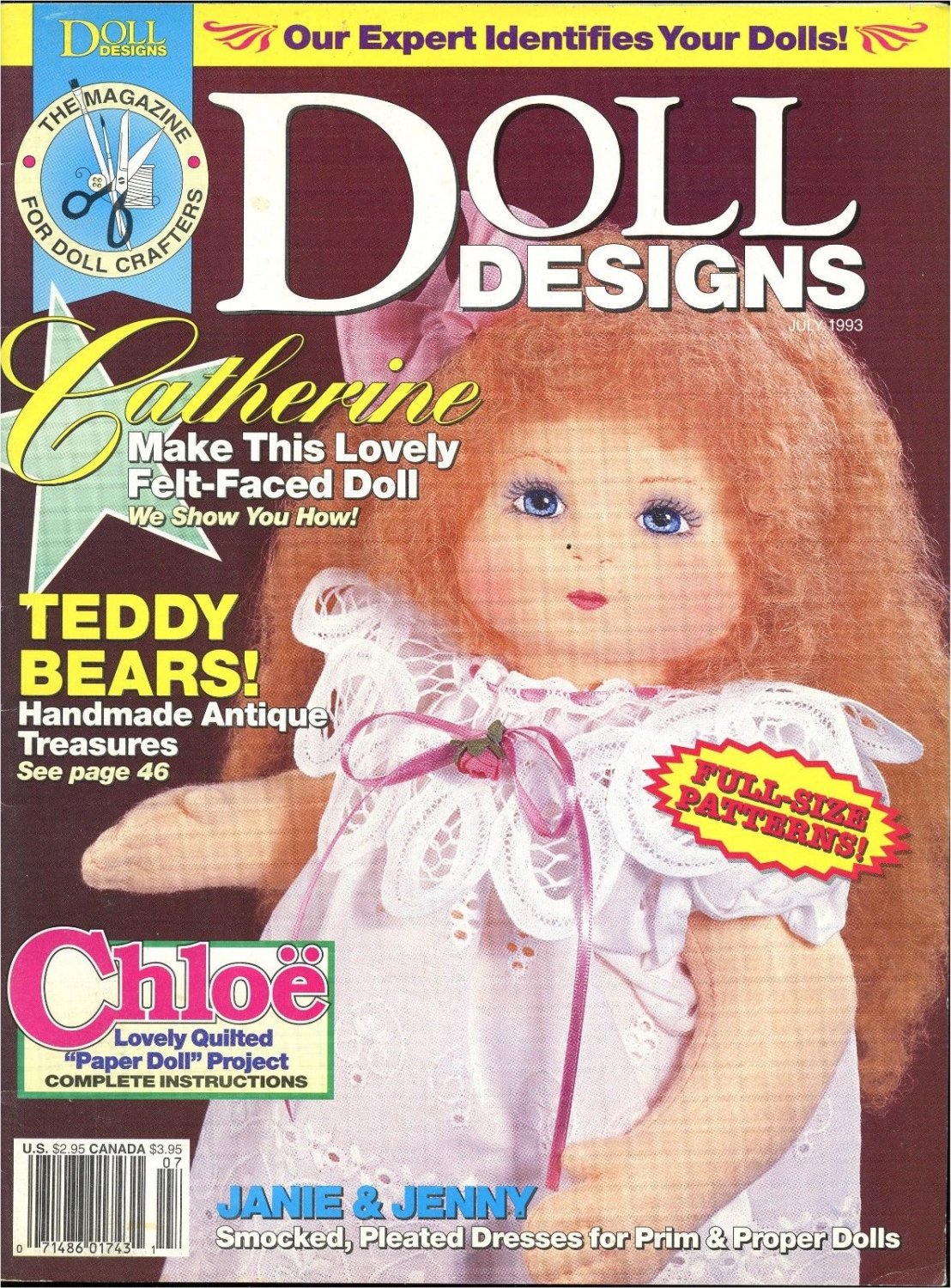 Doll Designs July 1993 Doll Crafters Magazine Indentity Full Size ...