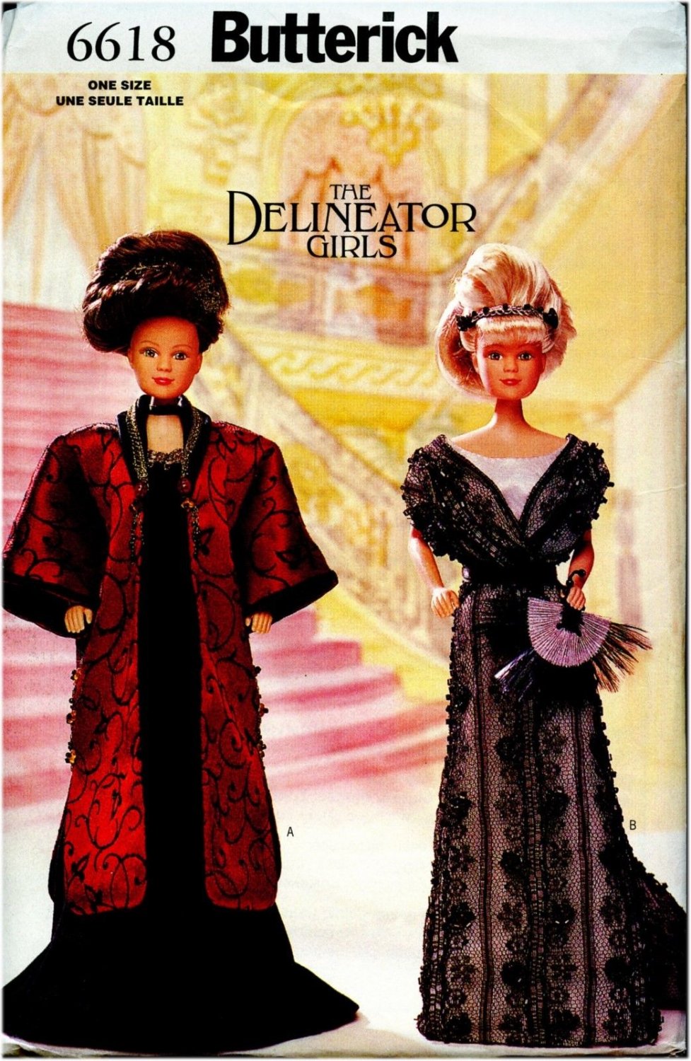 UNCUT Butterick 6618 DELINEATOR GIRLS HISTORICAL OUTFITS 11 1/2 Dolls ...