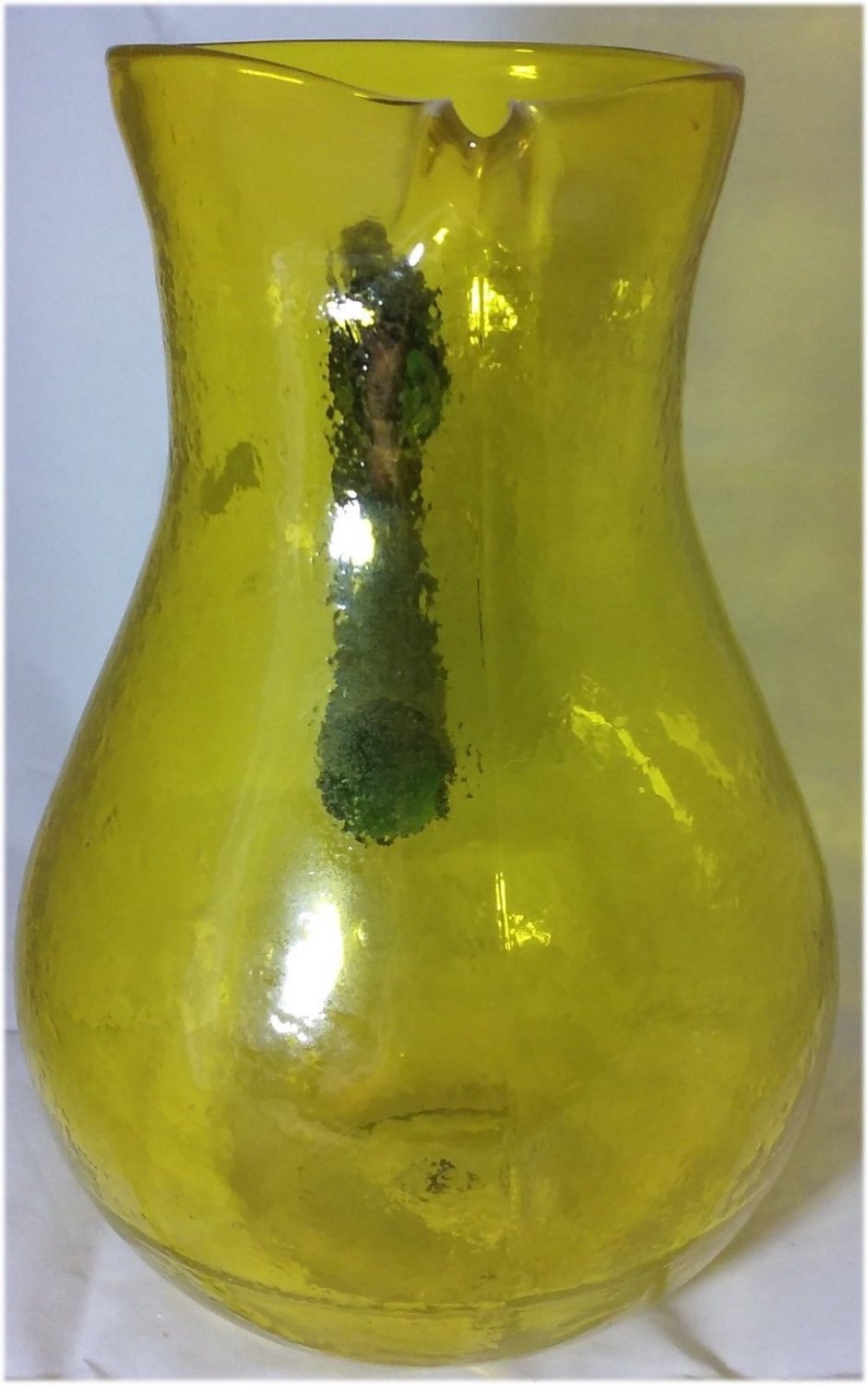 Artland Yellow and Blue Handle Glass Pitcher Large