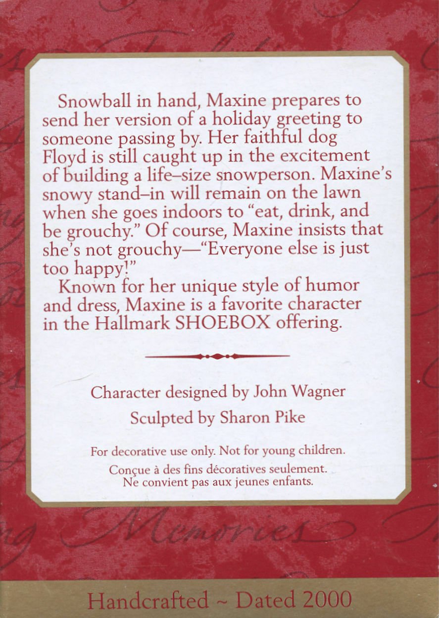 2000 Hallmark Grouchy Old Lady Ornament SELF-PORTRAIT MAXINE Floyd ...