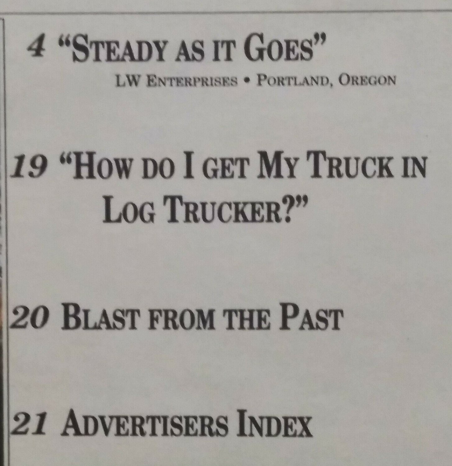 Log Trucker Logging Truck Loggers World Magazine Portland Drago Oregon ...