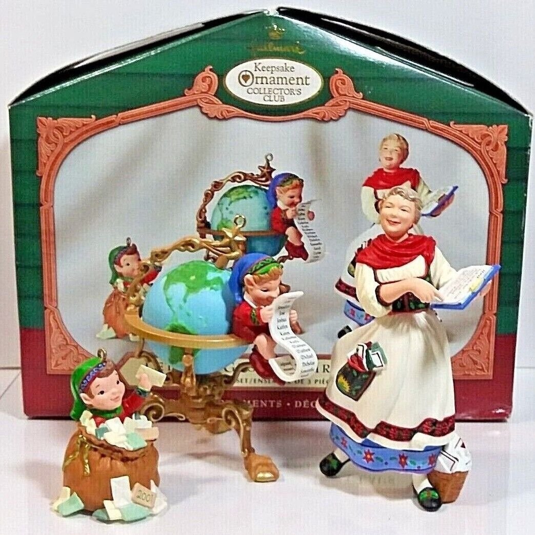 HALLMARK Keepsake 2001 Lettéra, Globus & Mrs. Claus Christmas Ornament ...