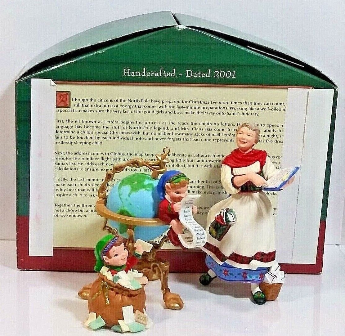 HALLMARK Keepsake 2001 Lettéra, Globus & Mrs. Claus Christmas Ornament ...
