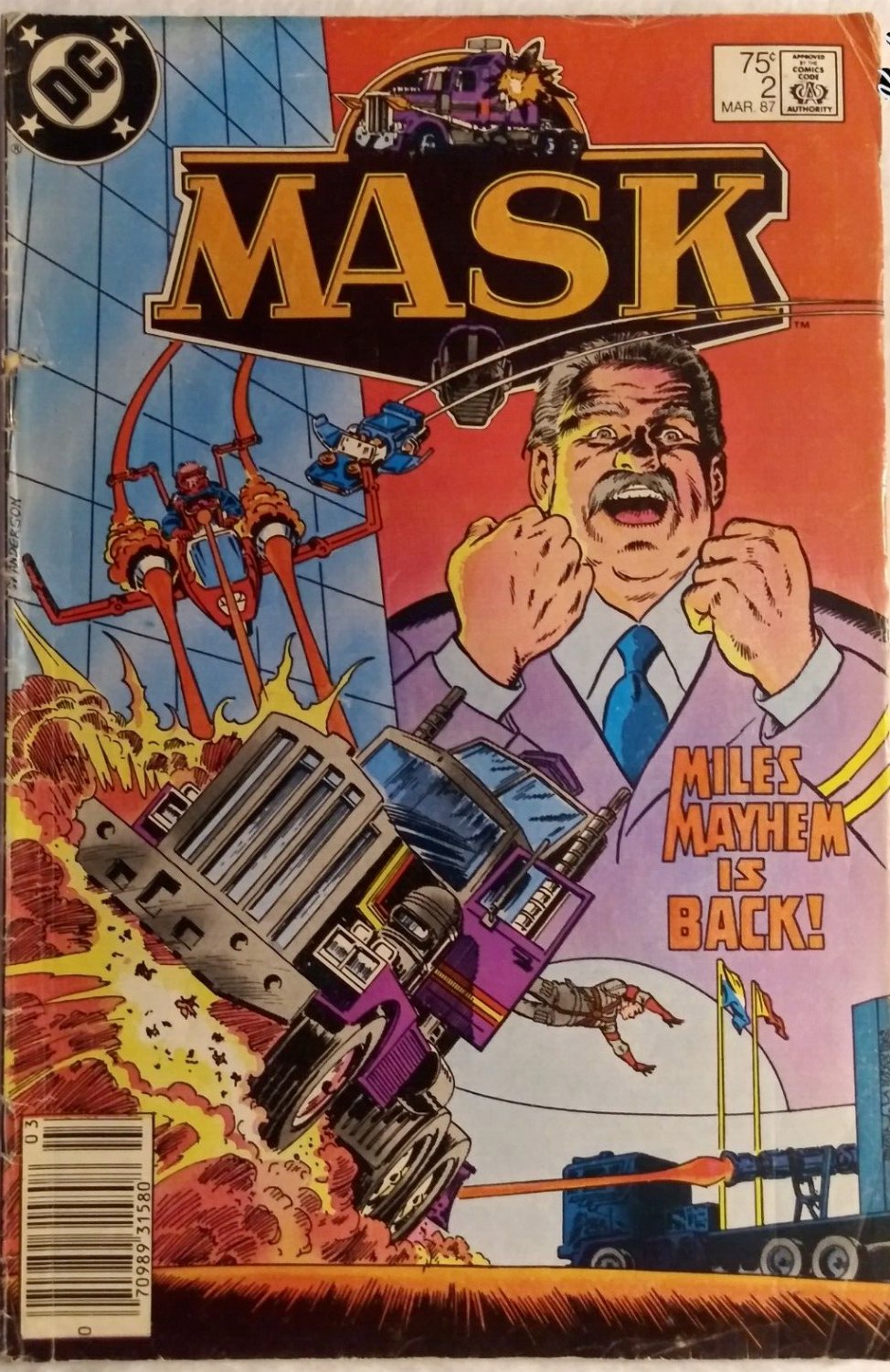 DC Comics MASK #2 MAR 1987 M.A.S.K Masquerade Miles Mayhem is Back!