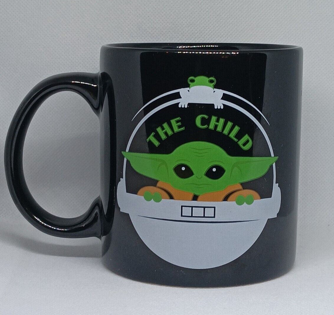 Star Wars Mandalorian Grogu Baby Yoda The Child -14 oz Black Coffee Tea ...