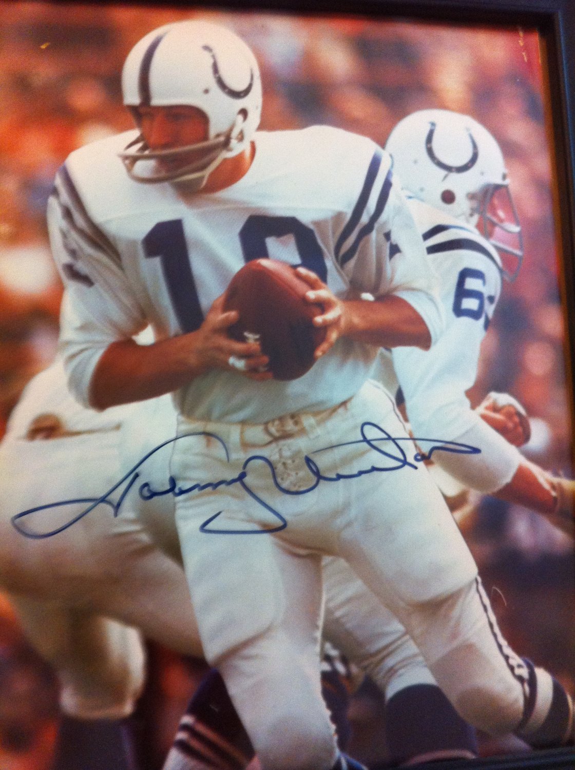 Johnny Unitas Autographed Photo With Card