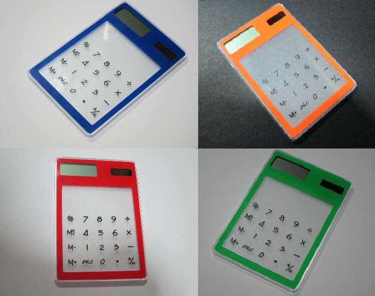 10 pieces Creative Cool solar powered Innovative Transparent Calculator ...