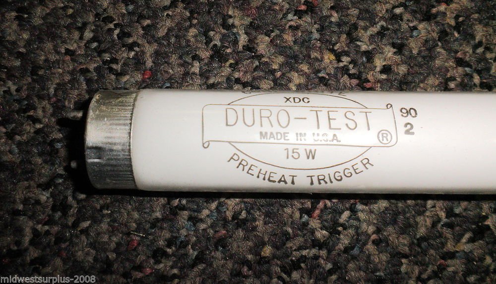 Duro Test Preheat / Trigger Start 15W18"T8 BIPIN Fluorescent Lamp 24 ...