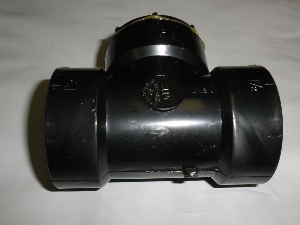 Plumbing Black ABS Clean Out Connect Tee 1 1/2" X 1 1/2" X 1 1/2" #2114 ...