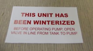 RV Safety Decal "This Unit Has Been Winterized" TL5002 UPC:710534474061