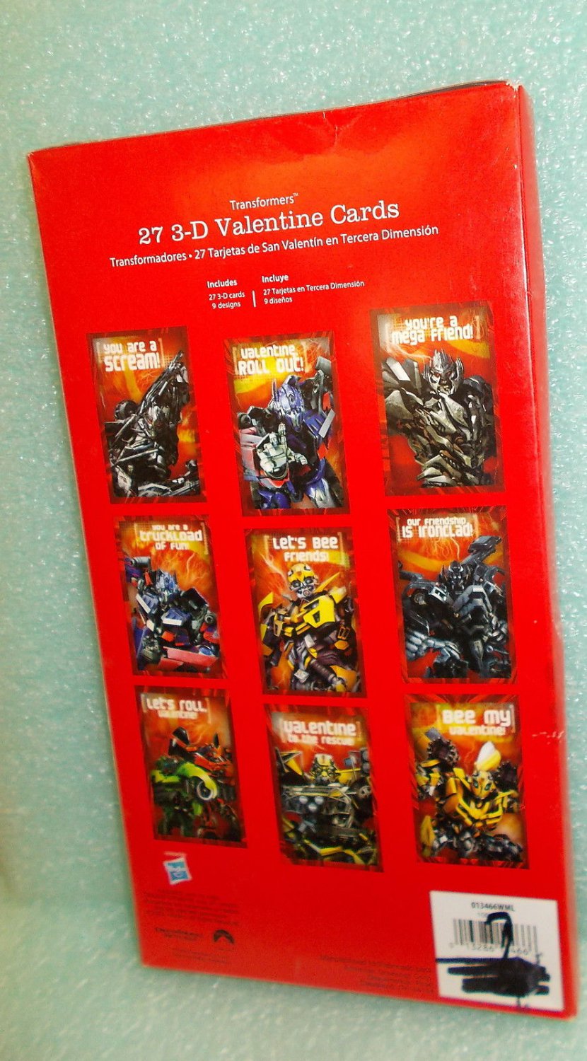 American Greetings Transformers 3D Valentine Cards 54 Cards UPC ...