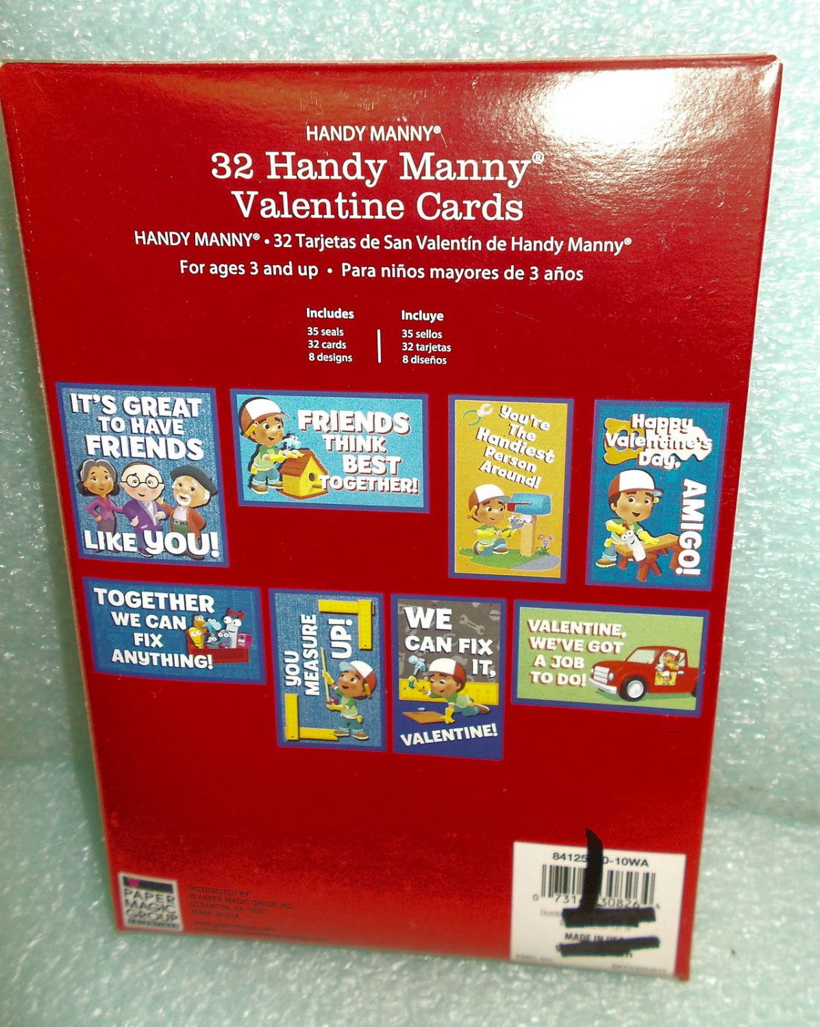 Paper Magic Handy Manny Valentine Cards 64 Cards & Seals UPC:073168308264