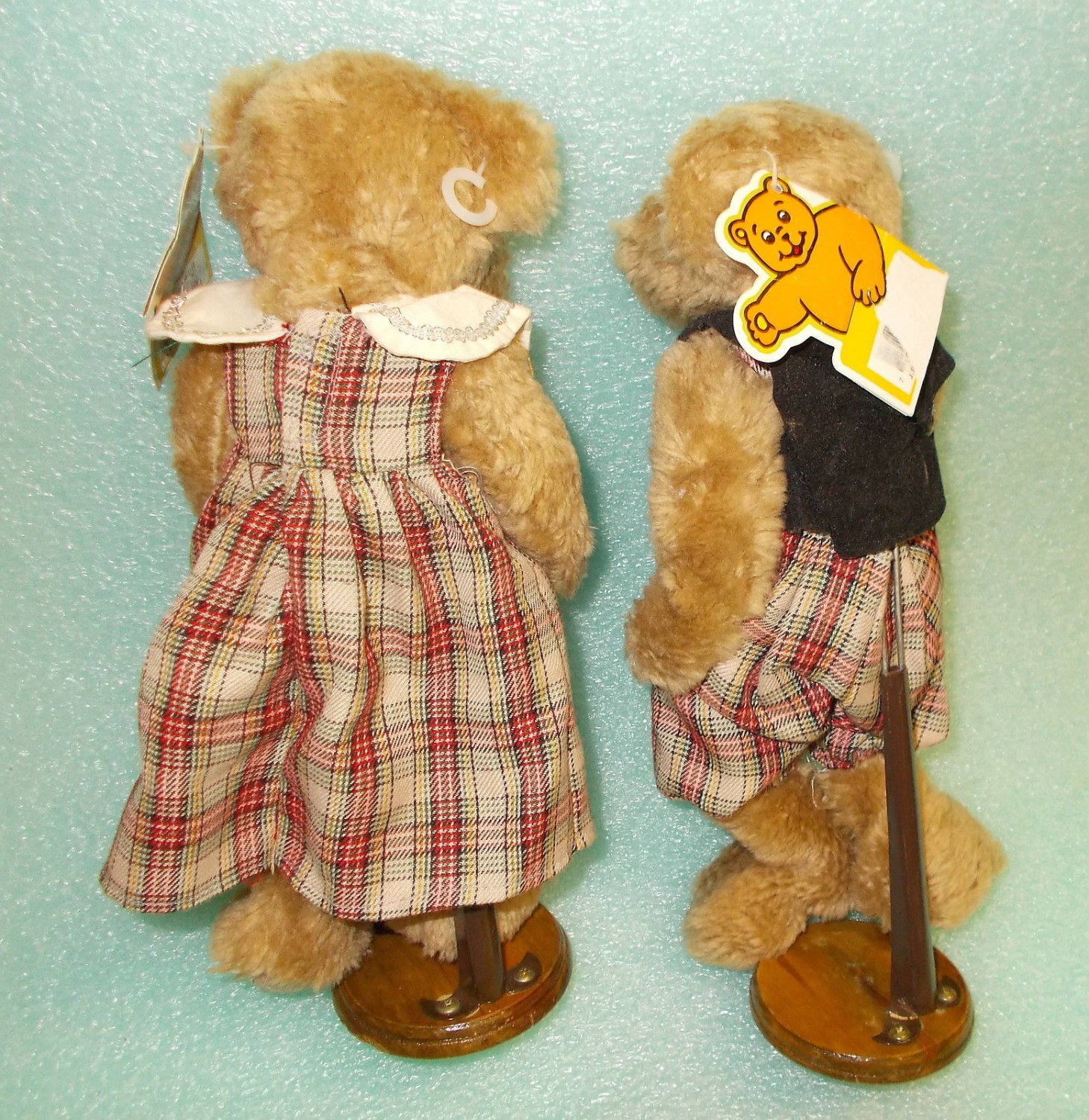 GOFFA Intl. 11 1/4" Plush Jointed Teddy Bears W/ Doll Stands #TPCDS UPC ...