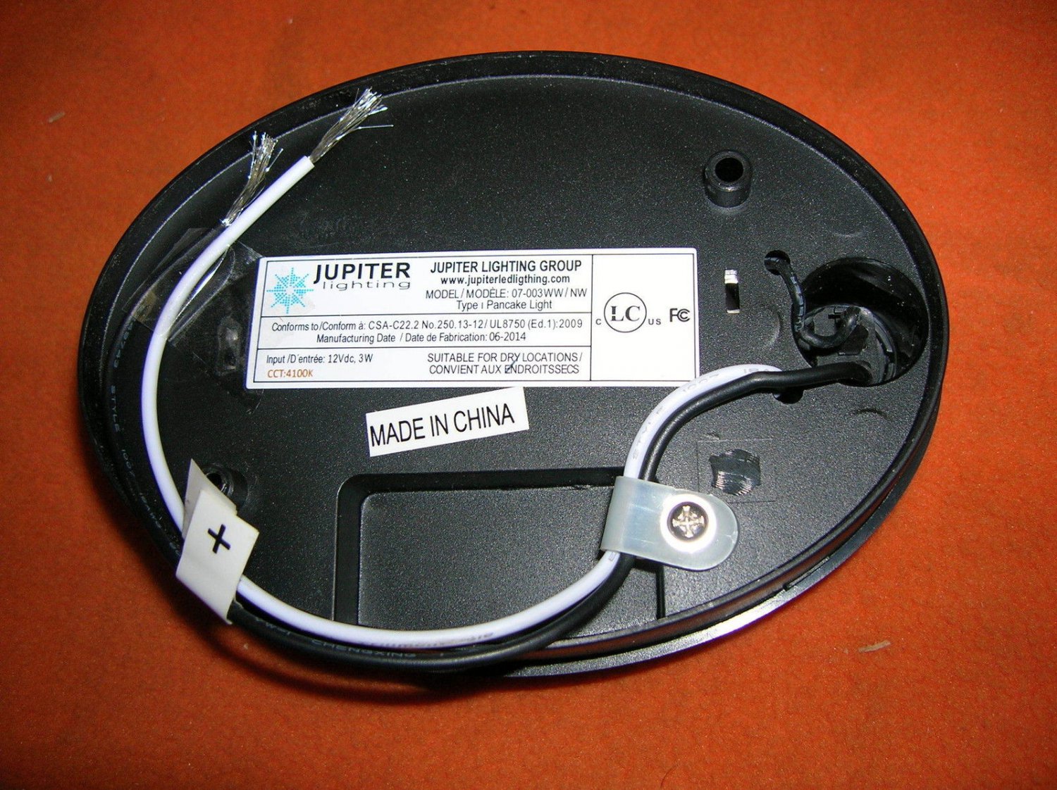 Juniper Lighting Black 12V 6 LED Pancake Light W/ Switch #07003WW/NW ...