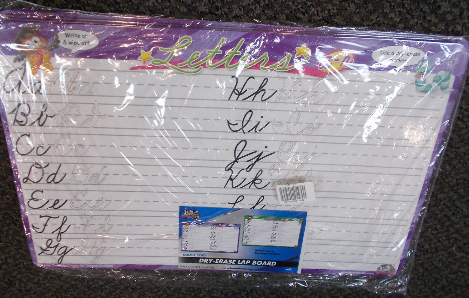 Board Dudes Cursive Writing Dry Erase Lap Board Size: 17"X11" UPC ...