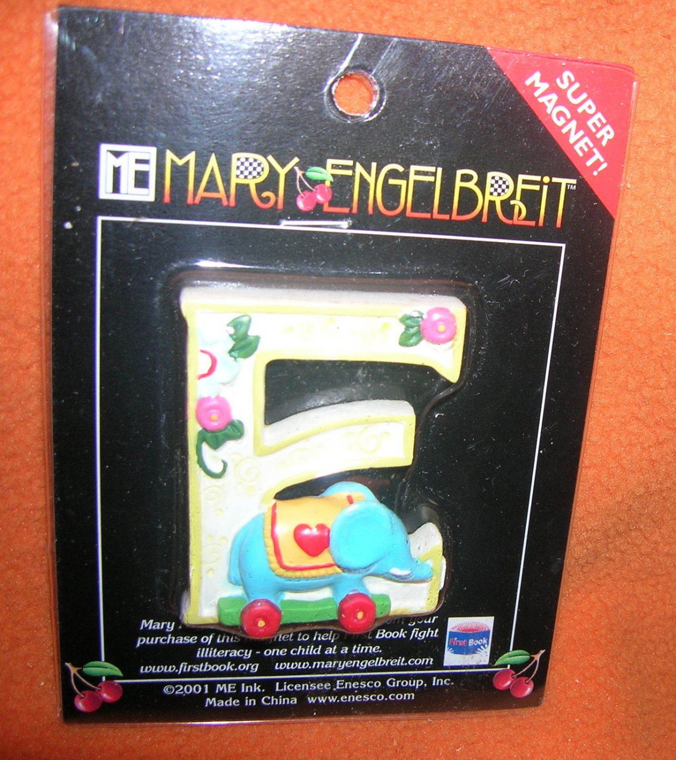 Enesco / Mary Engelbreit "E" Super Magnet #180726E UPC:045544041058