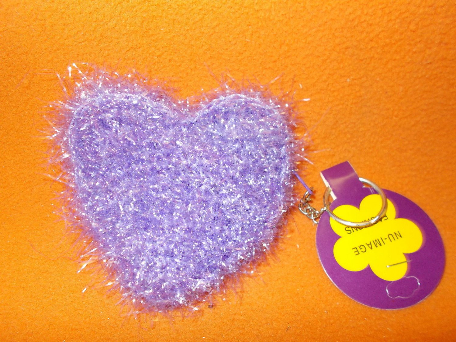 Nu-Image Fashions Purple Plush Heart Shaped Coin Purse Keychain UPC ...