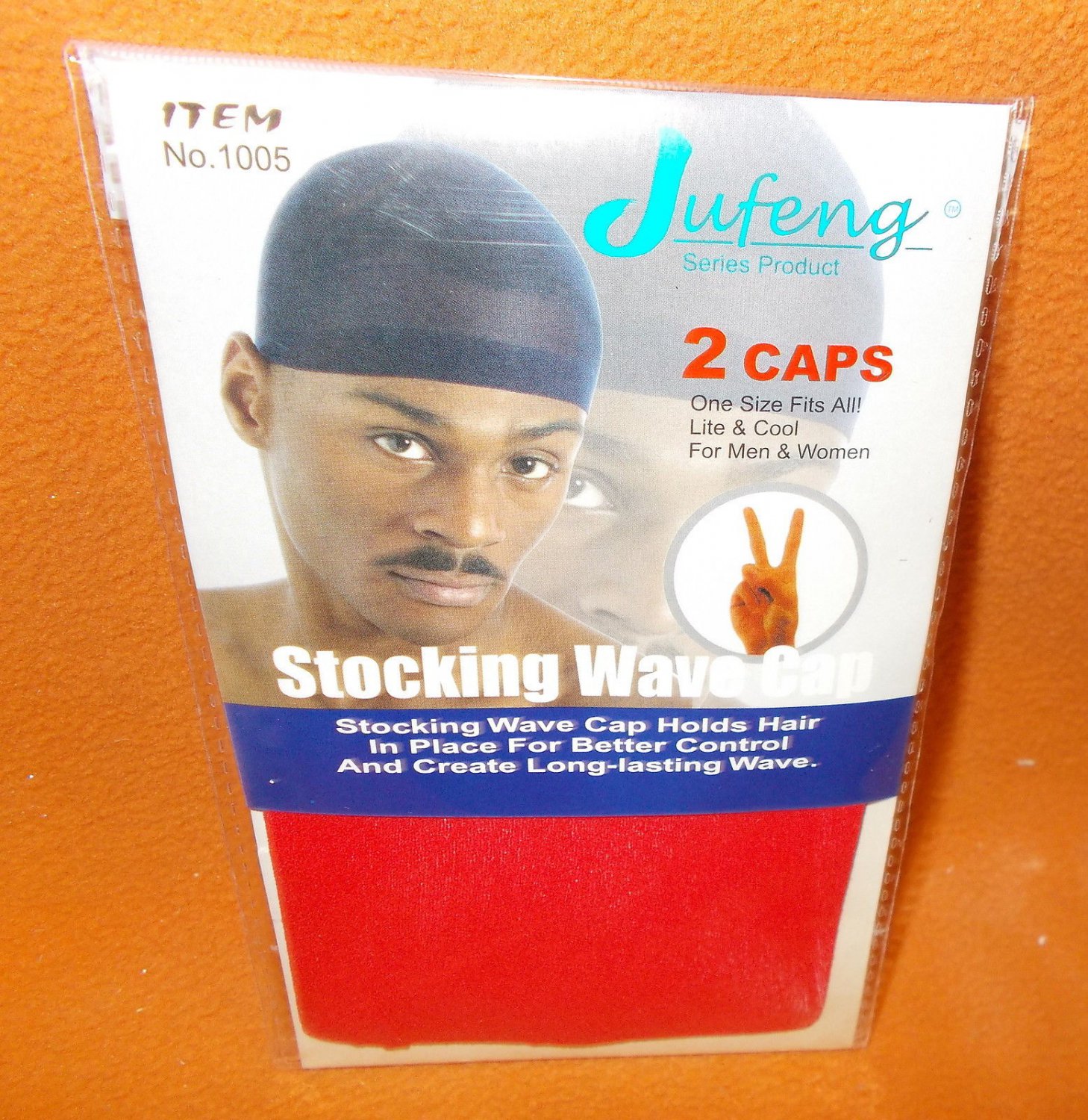 Jufeng Red Stocking Wave Caps Pack 2 #28166 UPC:6001190281662