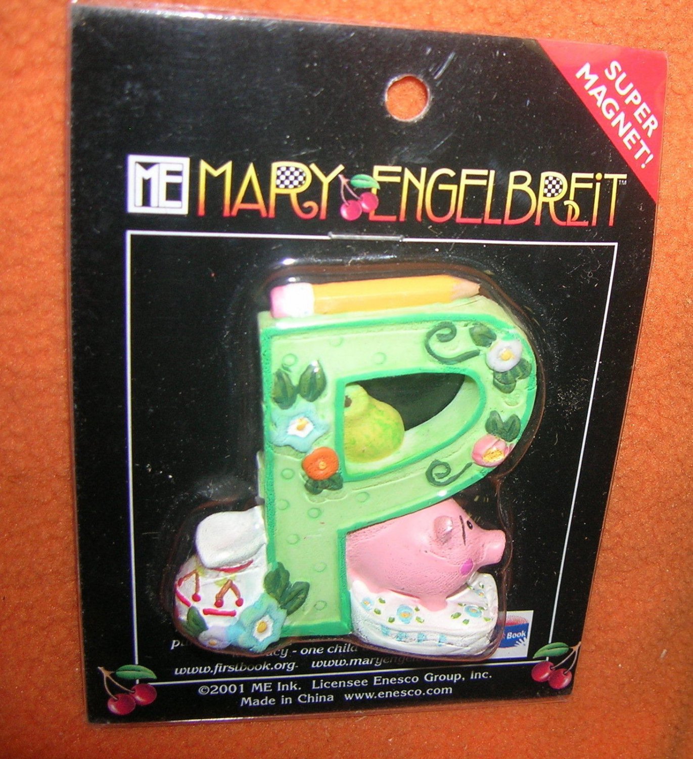 Enesco / Mary Engelbreit "P" Super Magnet #180726P UPC:045544190749