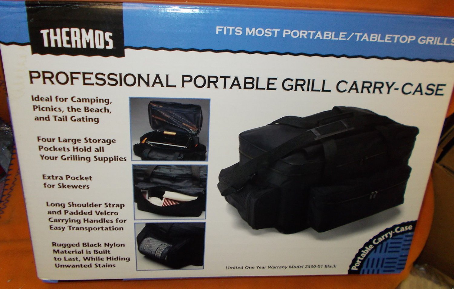 Thermos Black Professional Portable Grill Carry Case #2530-01 UPC ...