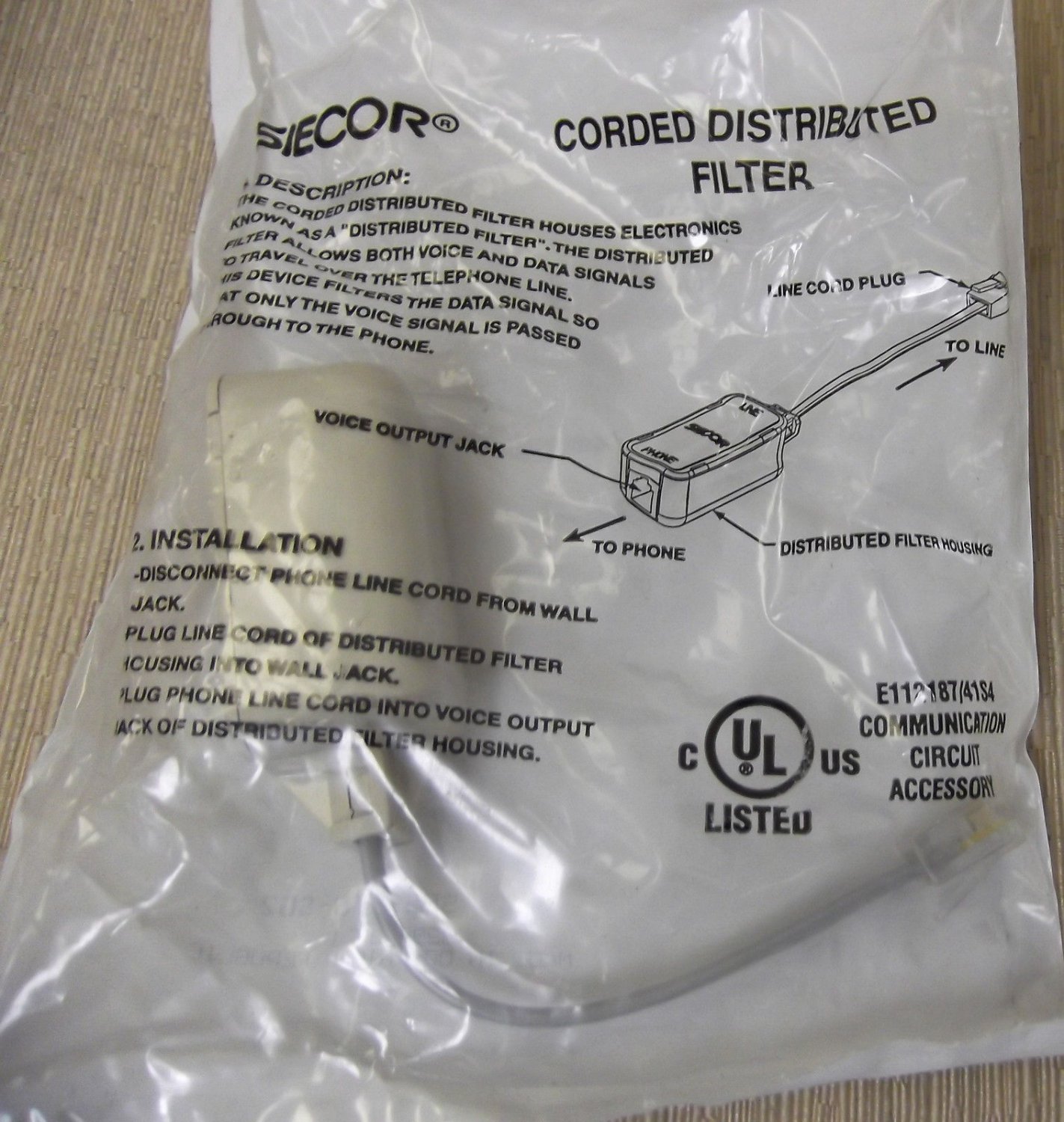 Siecor Corded Distribution Filter Housing #SPS-PTO-SG2 UPC:710534475822