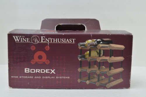 BORDEX WINE STORAGE AND DISPLAY SYSTEMS.12 BOTTLE WINE RACK. WOOD & METAL