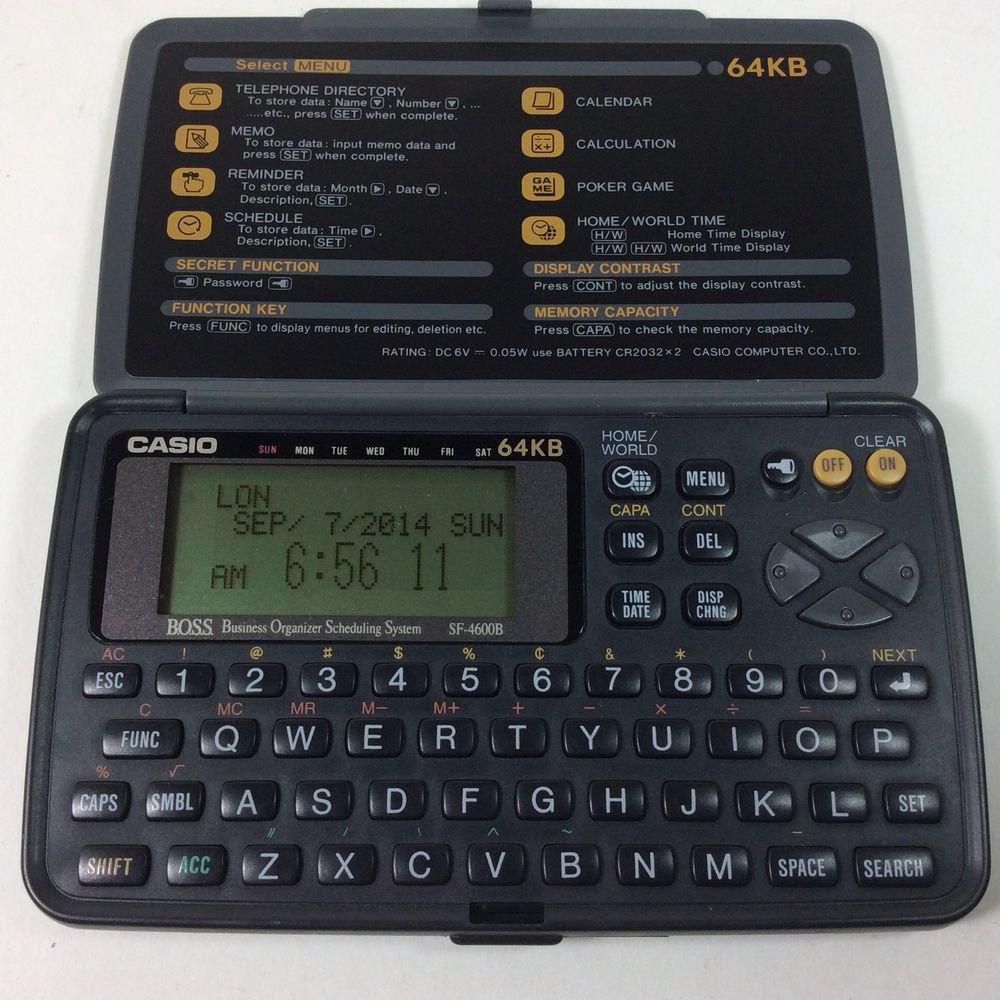 CASIO B.O.S.S. BUSINESS ORGANIZER SCHEDULE SYSTEM DIGITAL DIARY 64KB SF ...