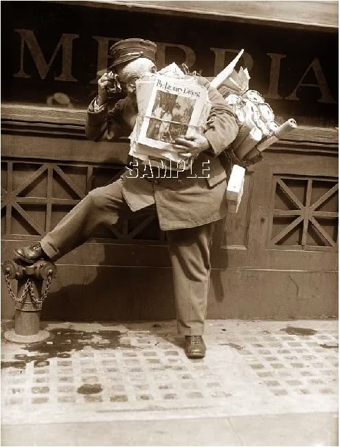 VINTAGE MAIL CARRIER MAILMAN LETTER POSTMAN CANVAS ART