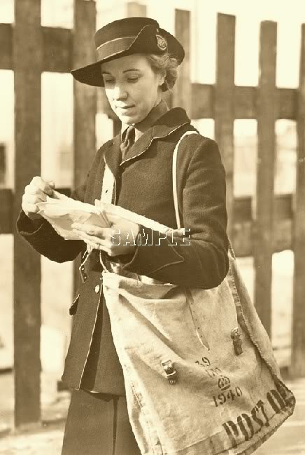 VINTAGE MAIL CARRIER POSTAL LADY POSTMAN CANVAS ART