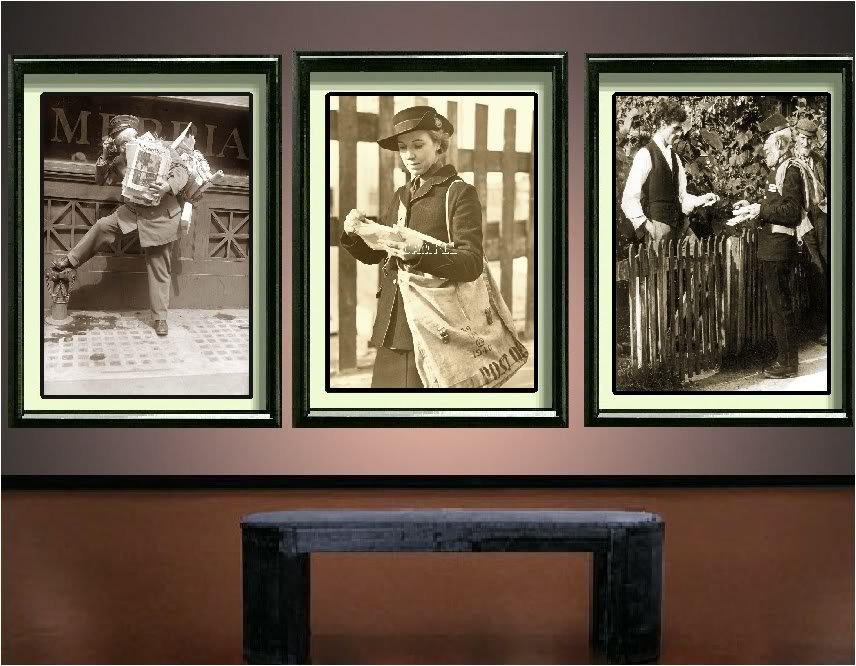 VINTAGE MAIL CARRIER POSTAL LADY POSTMAN CANVAS ART