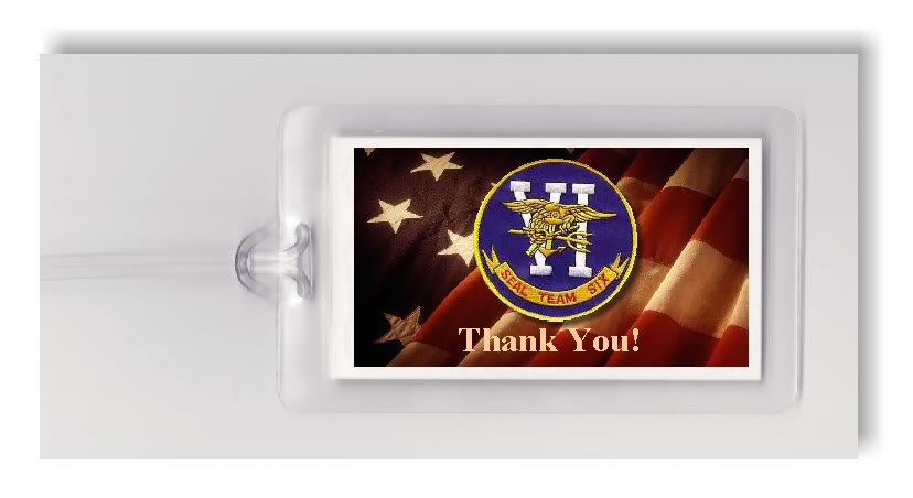 NAVY SEALS 6 TEAM USA FLAG PATCH OSAMA -2 LUGGAGE TAGS