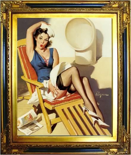 Vintage Navy Sailor Sexy Pin Up Girl Canvas Art Print