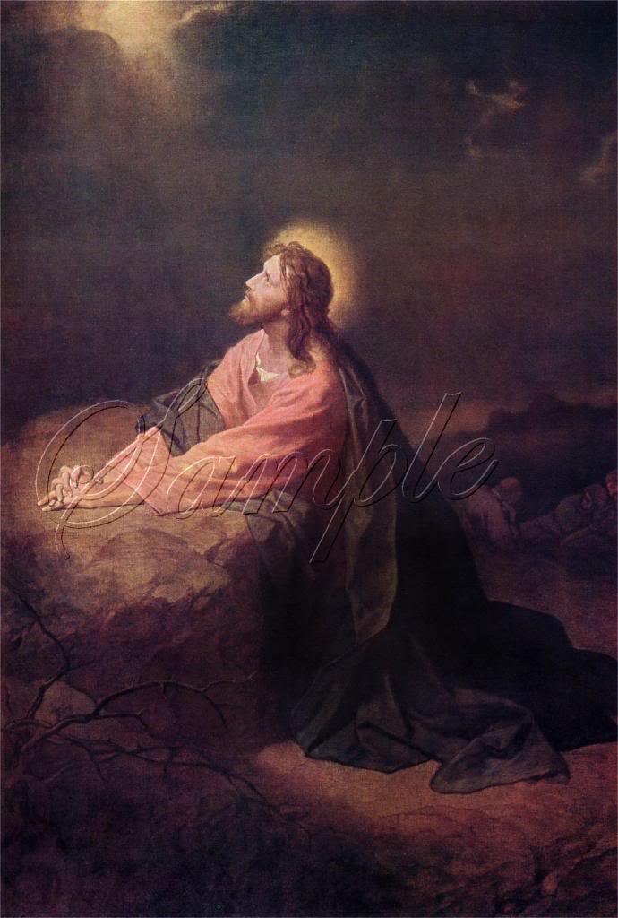 VINTAGE JESUS CHRIST GETHSEMANE EASTER CANVAS ART LARGE