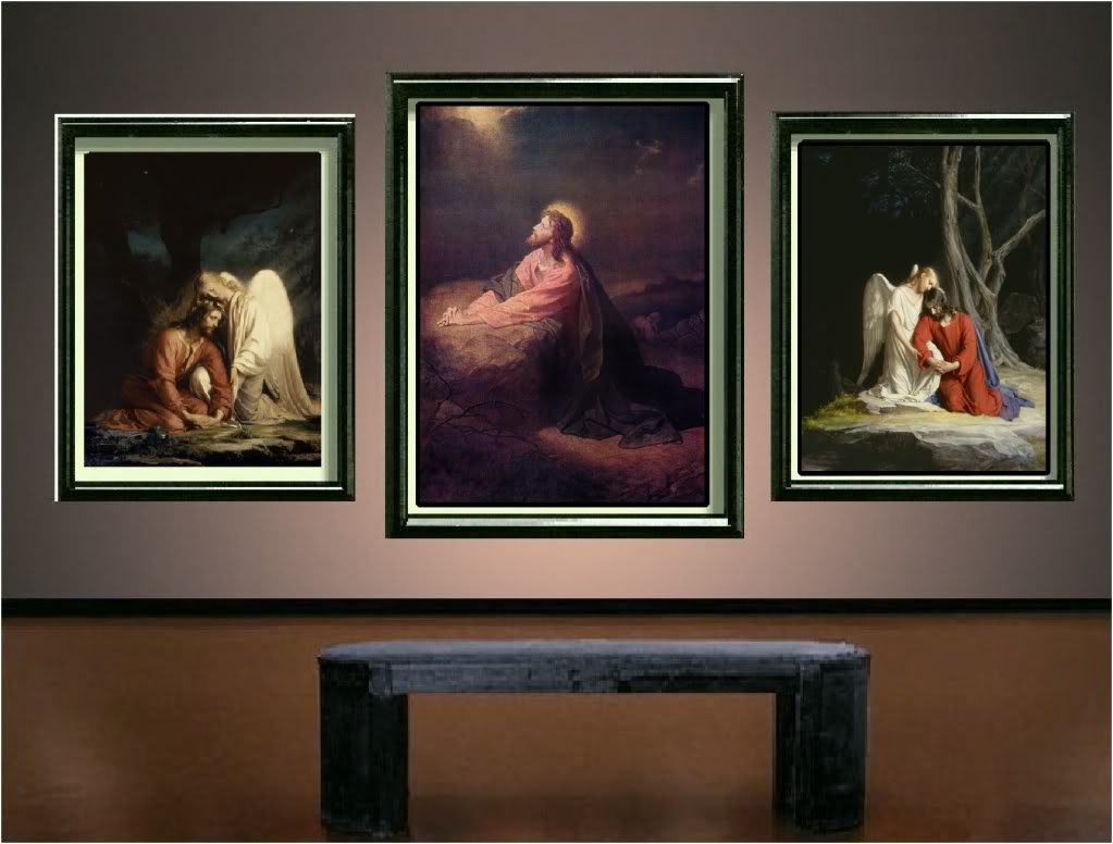 VINTAGE JESUS CHRIST GETHSEMANE EASTER CANVAS ART LARGE