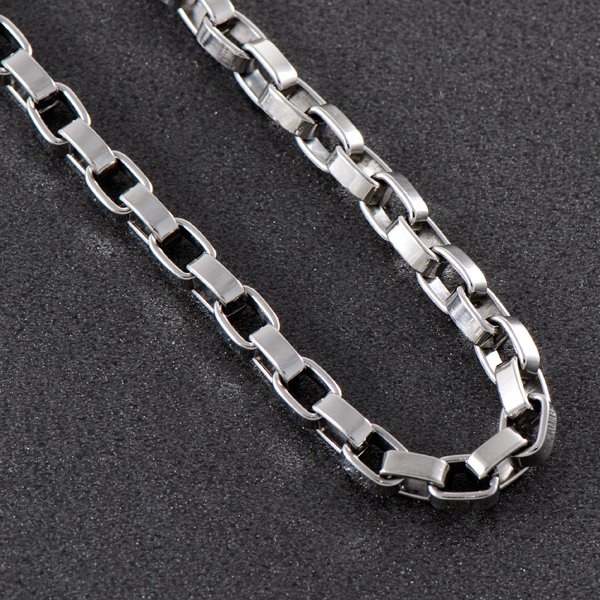 5MM STAINLESS STEEL LONG BOX CHAIN NECKLACE N2202
