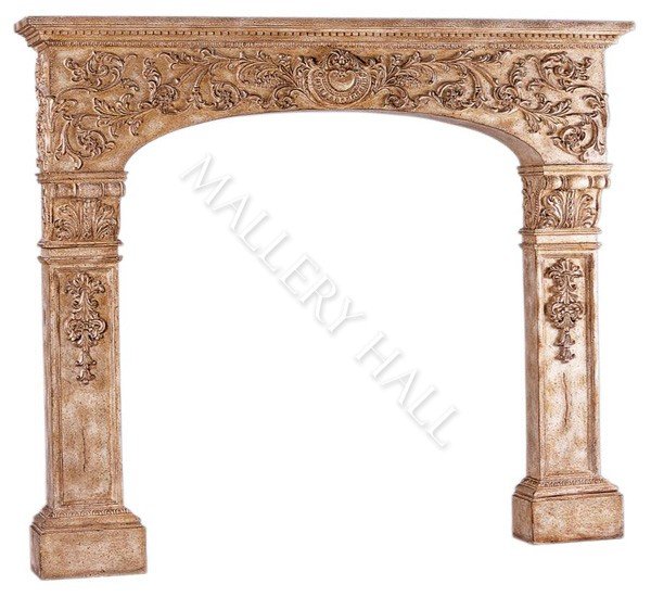 Carved Cast Stone Fireplace Surround Hood Optional