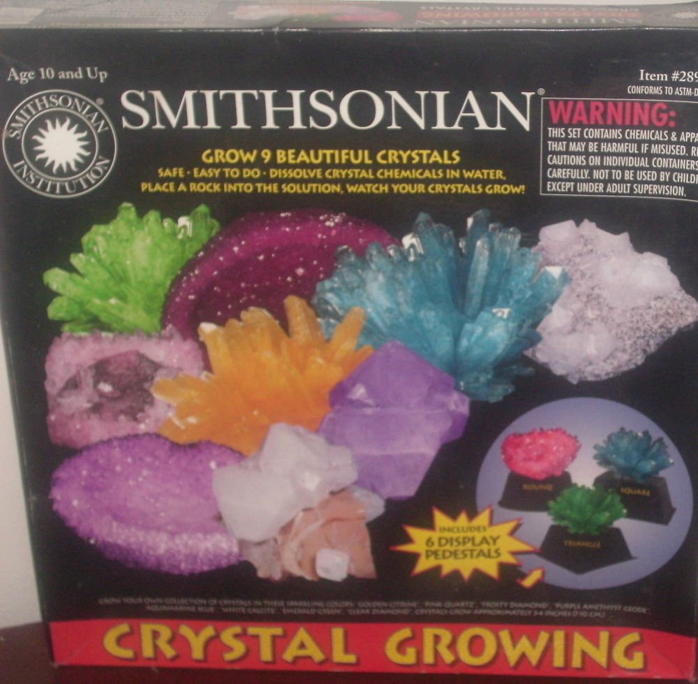 complete Giant 9 CRYSTAL GROWING lab set w/6 pedestals SMITHSONIAN kit ...