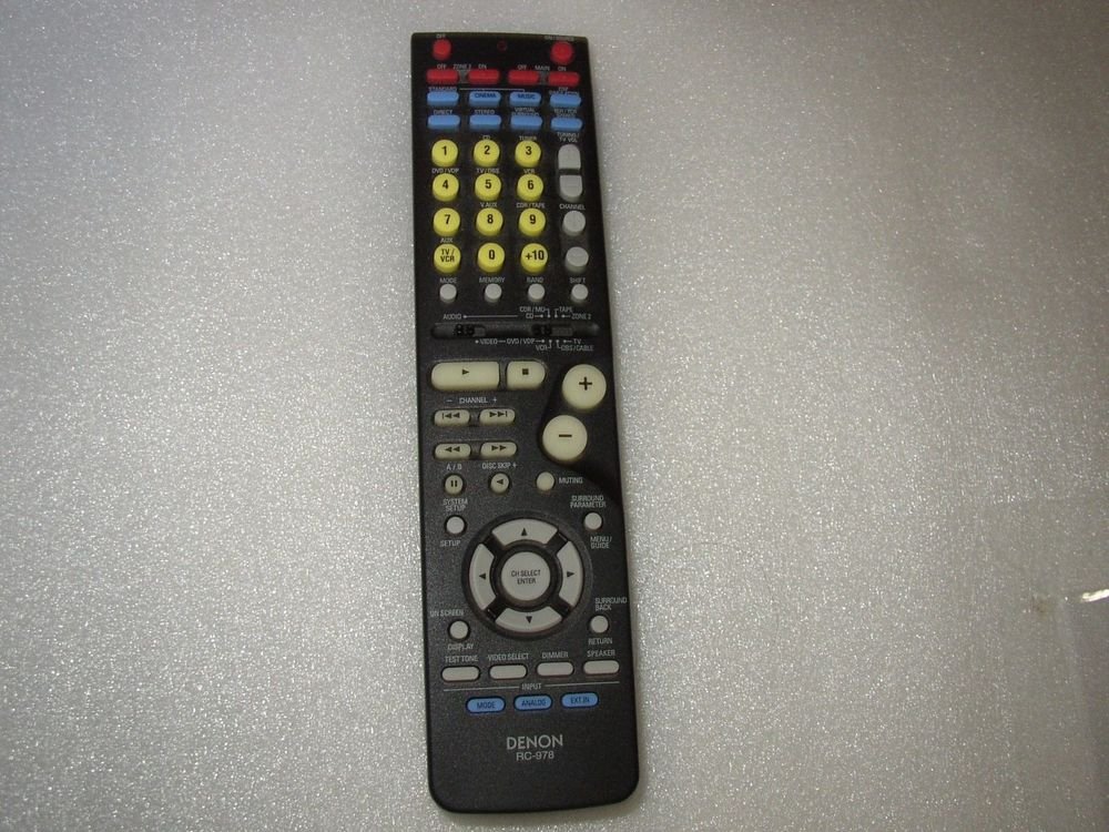 Denon RC 978 Remote Control - AVR 785 S 883 1803 1905 1906 2805 AVC ...