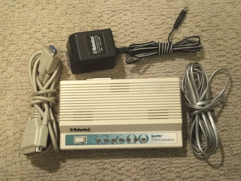 US ROBOTICS 33.6 SPORTSTER fax modem printer parallel port phone line ...