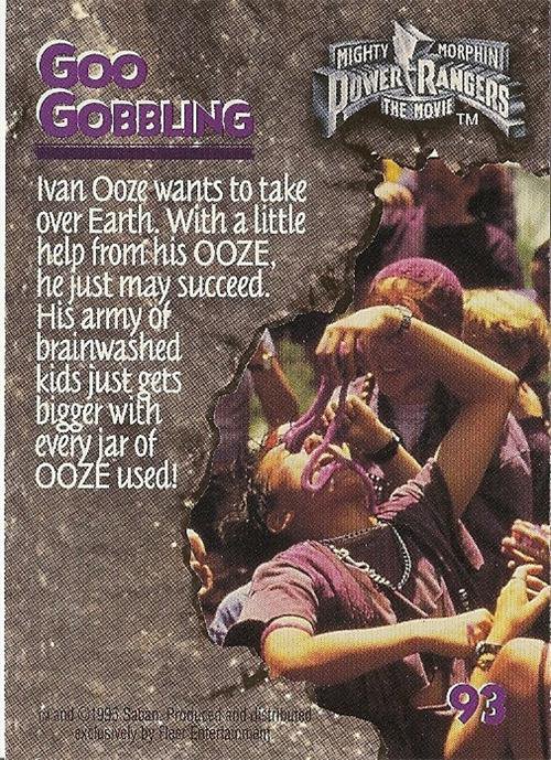 MIGHTY MORPHIN Power Rangers Card #93 Goo Gobbling A 1995 Fleer Ultra Card