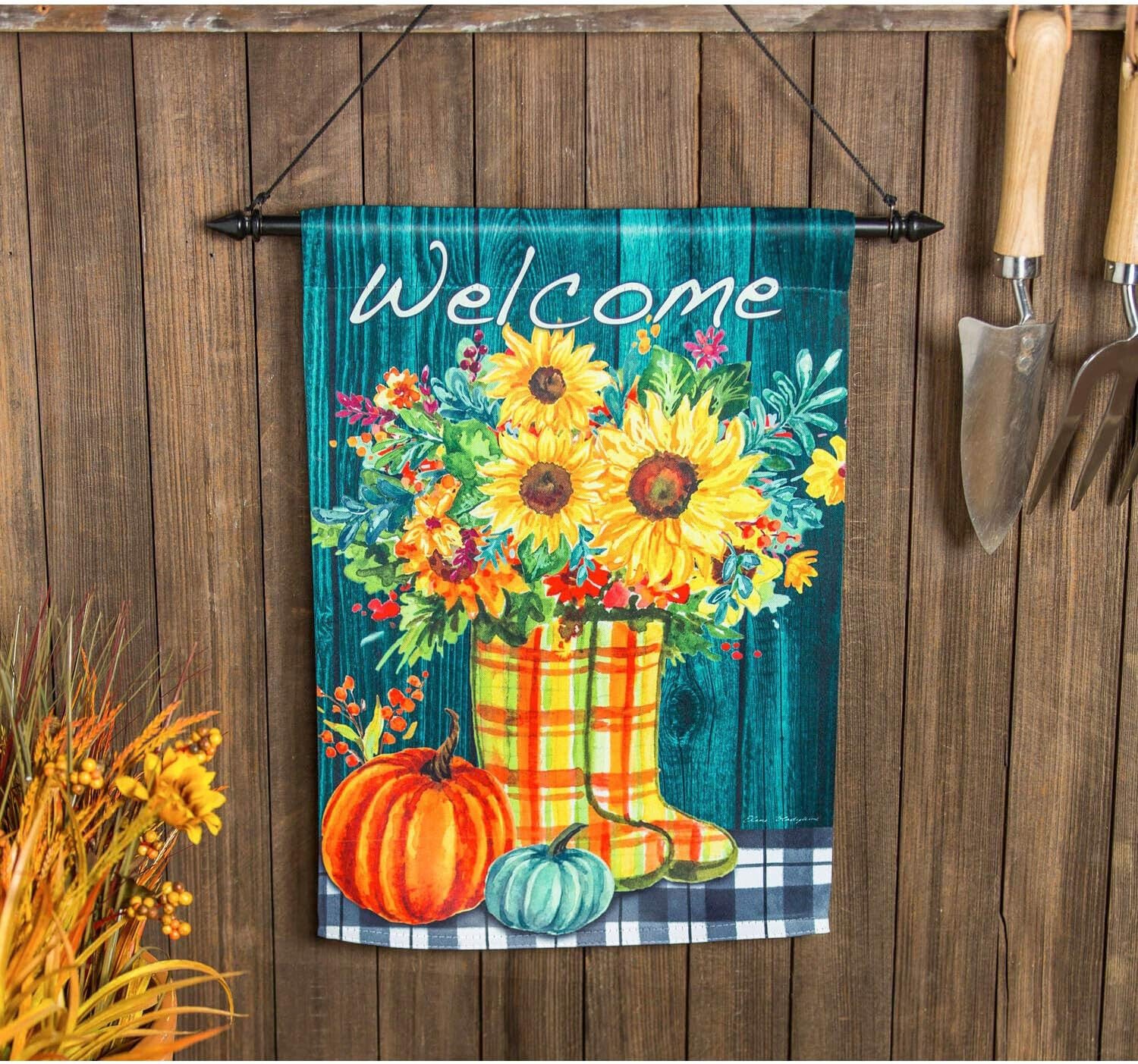 Evergreen Flag Double Sided Welcome Flag Garden Boots Garden Suede Flag ...