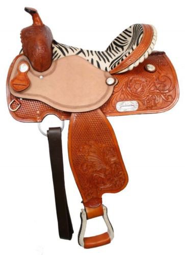Double T Barrel Saddle Zebra Print! 15"